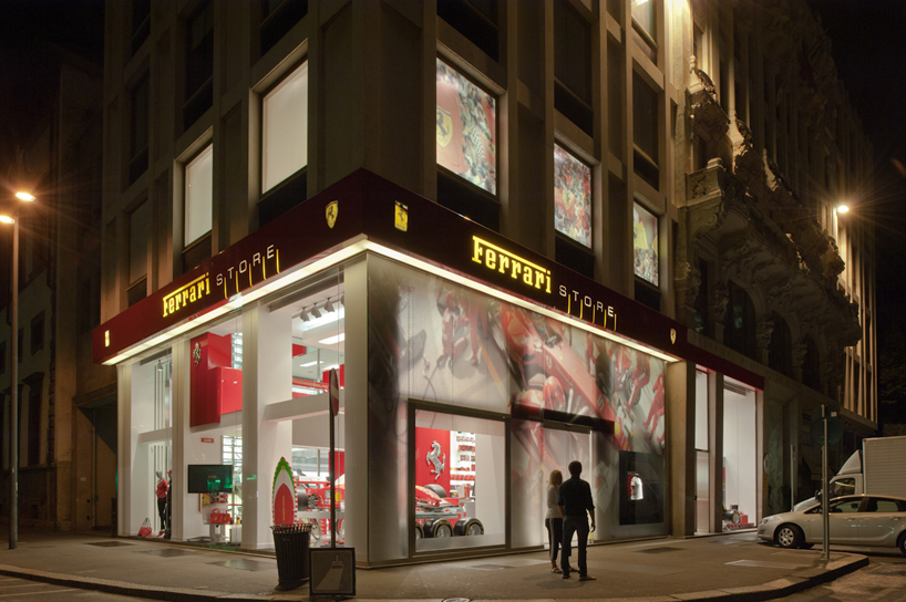 ddpstudio: new façade design of the Ferrari Store in Milan
