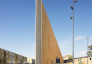 hufton + crow captures COBE's wedge-shaped library in copenhagen