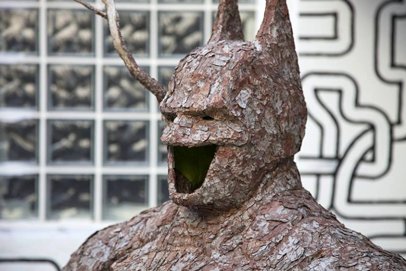 christophe guinet builds wearable batman suit out of tree bark