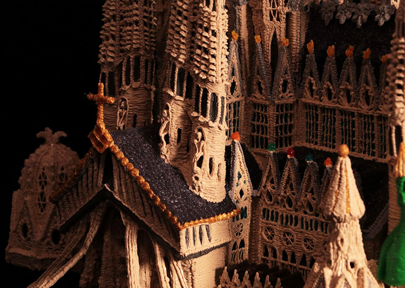 meticulous scale model of gaudi's sagrada familia rendered using ...