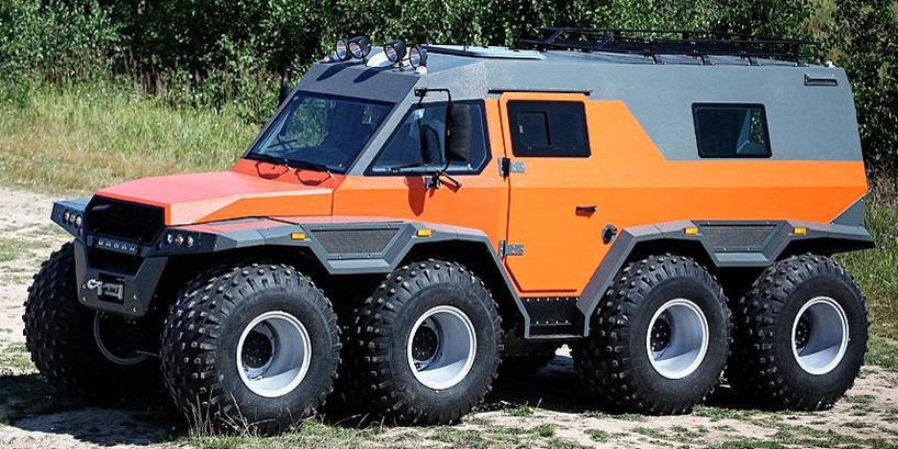 avtoros shaman 8x8 all-terrain vehicle designboom | designboom.com