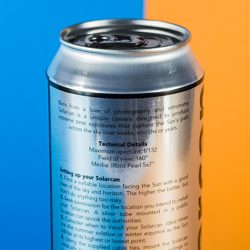 solarcan pinhole camera tracks the sun’s path through the sky