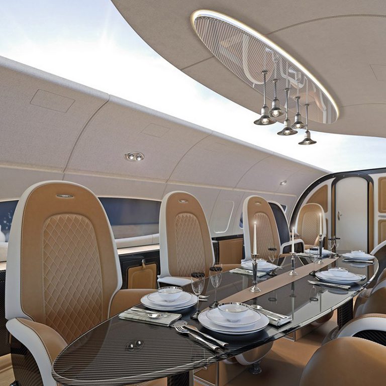 pagani encircles interior for airbus infinito cabin with a full ceiling ...