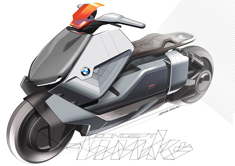 BMW unveils design for zero-emission motorrad concept link bike