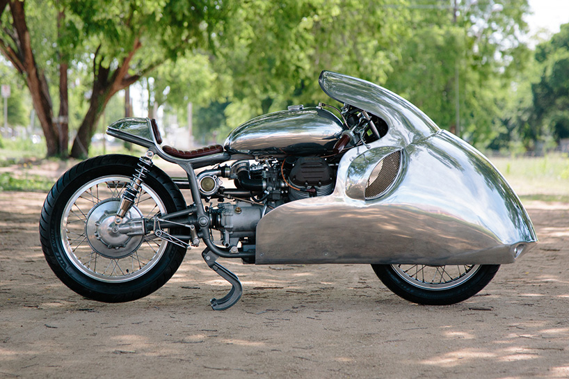 rodsmith motorcycles' custom moto guzzi dustbin racer