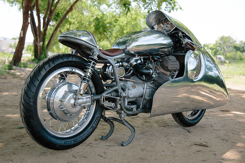 rodsmith motorcycles' custom moto guzzi dustbin racer