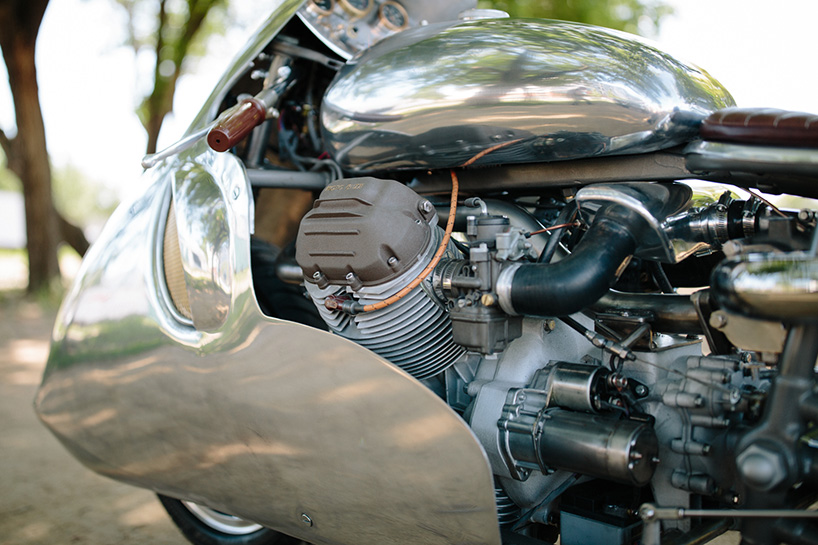 rodsmith motorcycles' custom moto guzzi dustbin racer