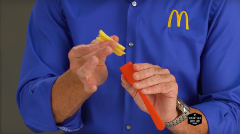 mcdonald's frork is a uselessly useful utensil made of french fries