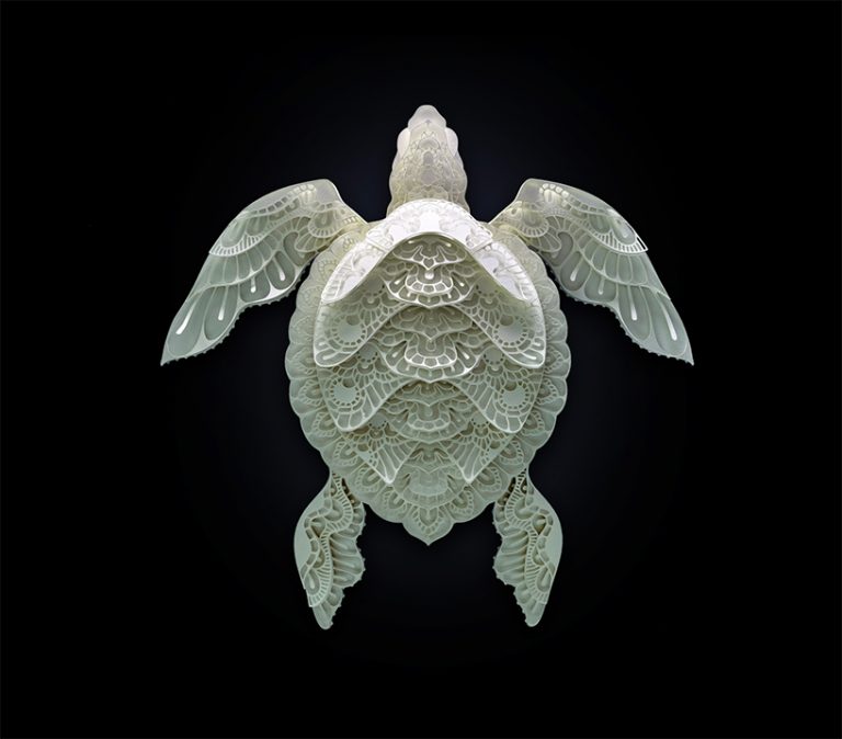 patrick cabral's intricate papercuts raise awareness for vulnerable species