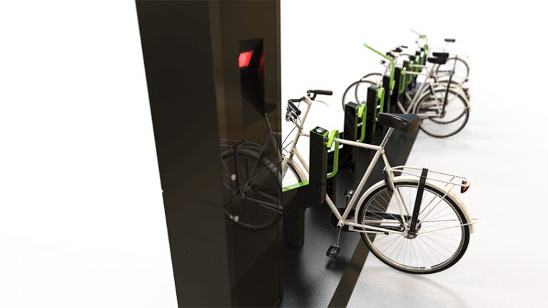 bikeep smart bike rack syncs with your phone to lock your bicycle safely