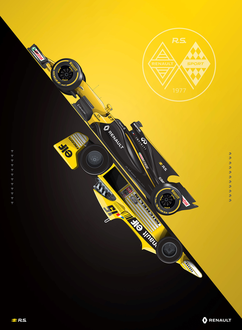 renault celebrates 40th anniversary of formula 1 with yellow teapot tribute