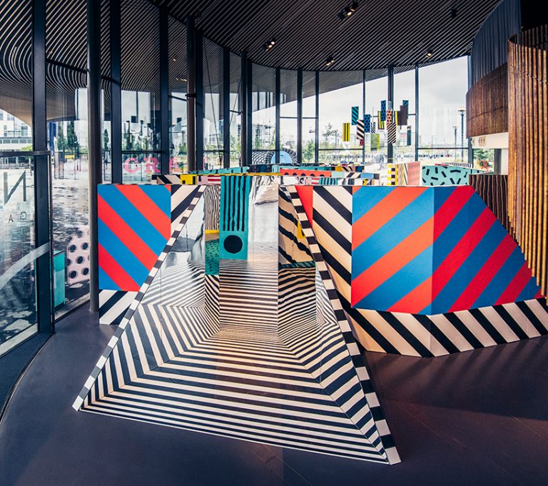 camille walala's psychedelic temple of wonder inside london's now gallery
