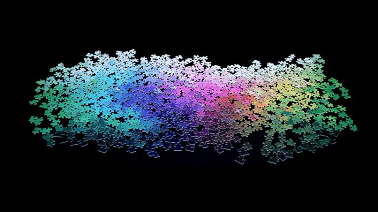 this giant color gradient puzzle has 1,000 individual tiles