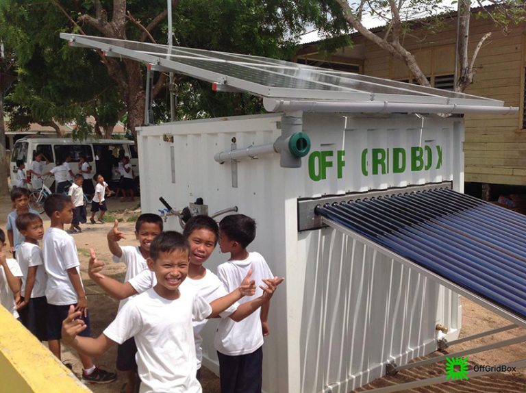 off grid box brings clean water and power to all