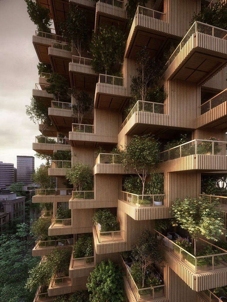 penda + tmber proposal for a timber tower bridges the gap between ...