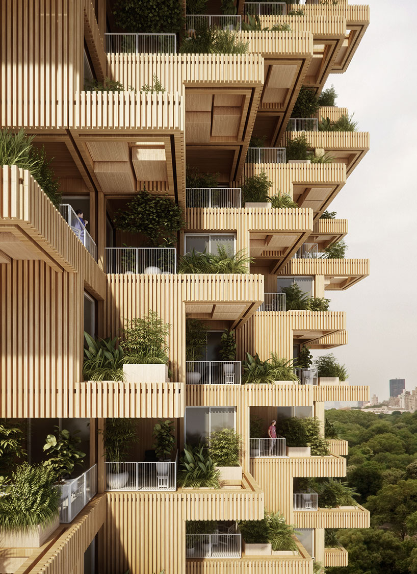 penda + tmber proposal for a timber tower bridges the gap between ...