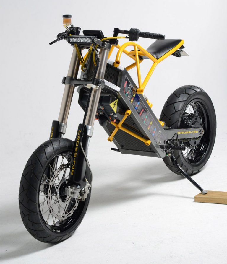exodyne electric motorcycle fuses battery power with home-made engineering