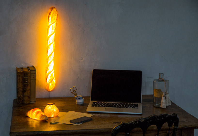 foodies rejoice: yukiko morita transforms real bread into functional lamps