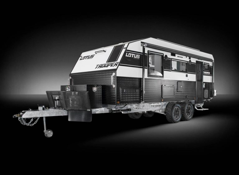 lotus' trooper caravan is a home on wheels made for off-the-grid escapes