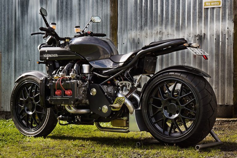 the mad boxer is a subaru WRX powered custom motorcycle