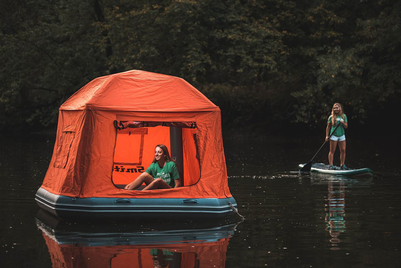 smithfly's shoal kit is the world's first inflatable floating raft tent