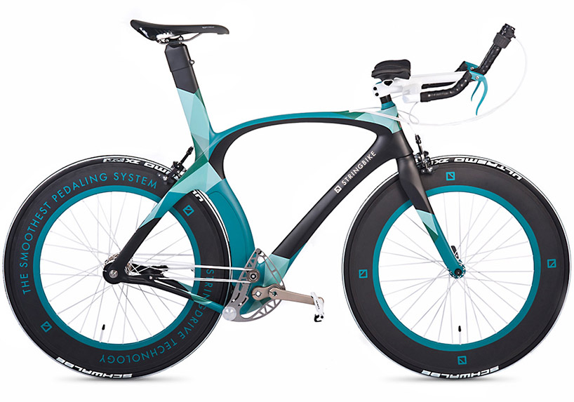 the stringbike uses a rope and pulley drive system instead of a ...