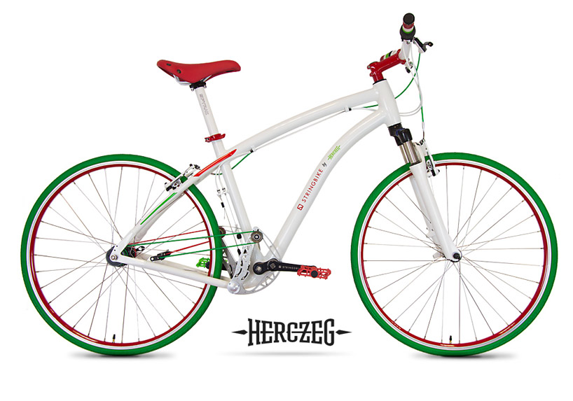 the stringbike uses a rope and pulley drive system instead of a ...