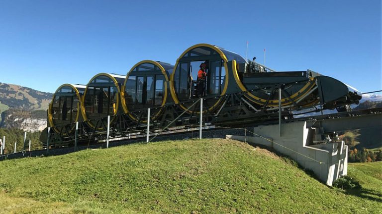 world's steepest funicular railway opens in stoos, switzerland