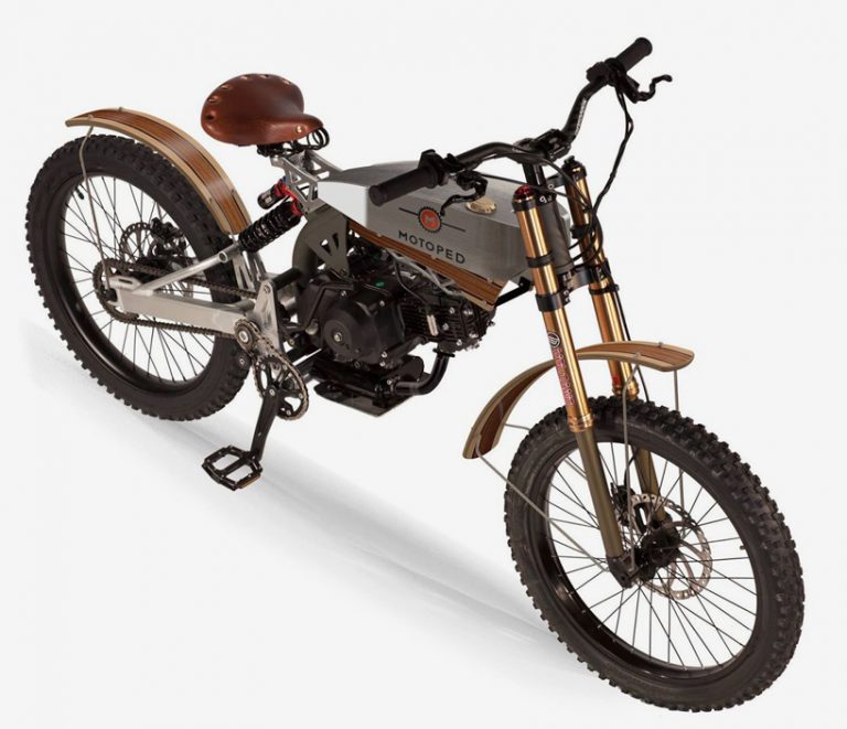 motoped's cruzer motorized bicycle travels over 240 km on a single tank