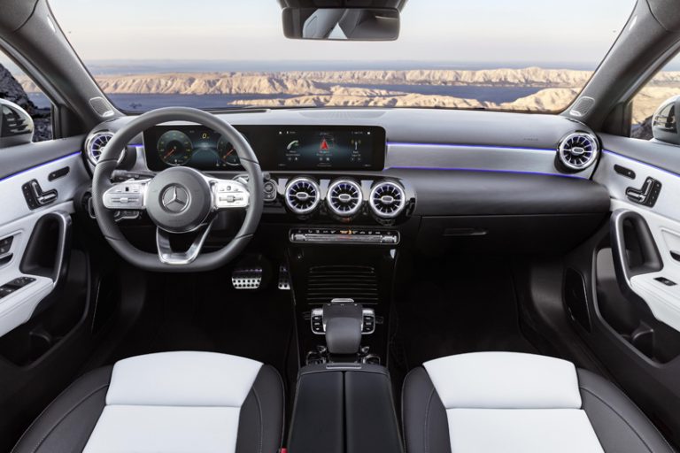 the mercedes A-class redefines modern luxury with a futuristic interior