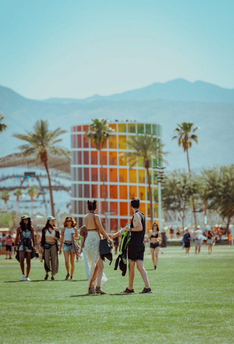 a rainbow observation deck is soothing the anxious at coachella