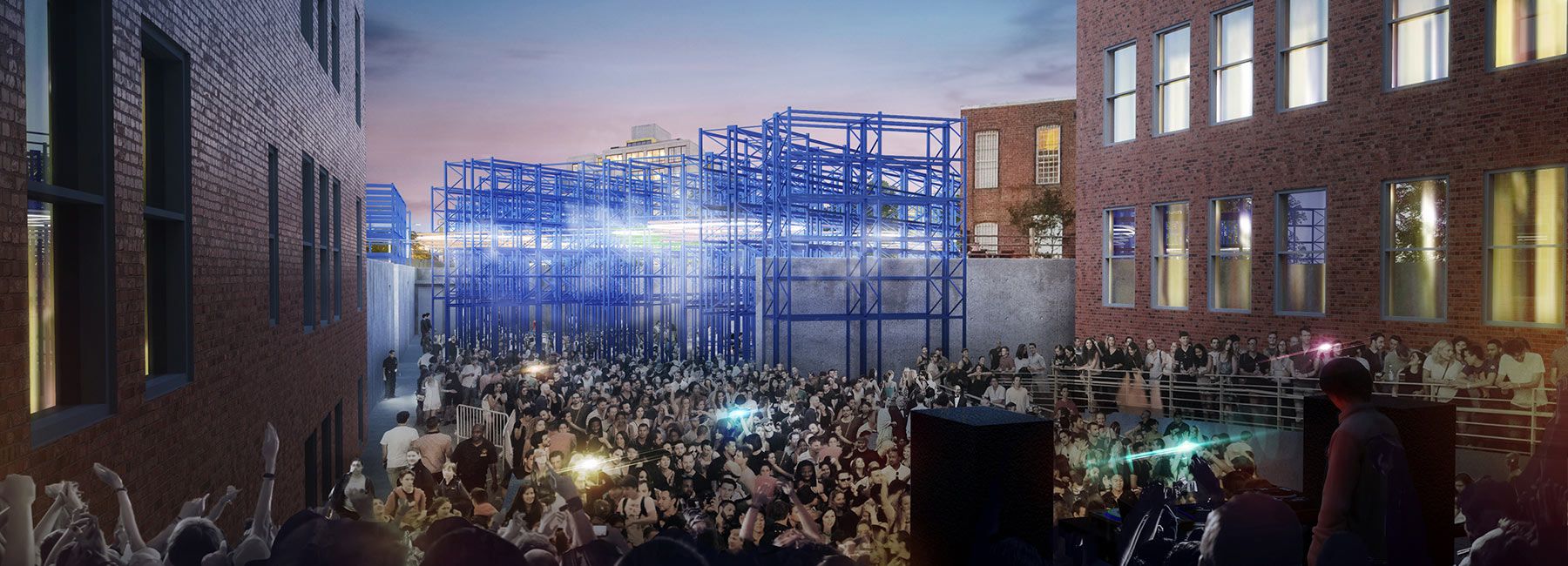 jesse lecavalier proposes immersive pavilion made of logistic materials ...