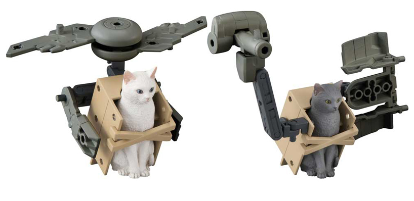 bandai hobby releases nekobusou, a collection of armoured cats toy figures