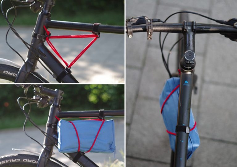 the world's smallest bicycle rack is an elastic strap that carries even ...
