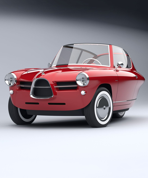 the nobe 100 is a three-wheeled EV with lots of vintage inspiration
