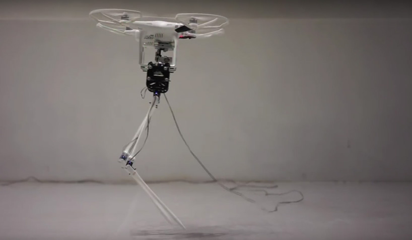 aerial biped robot dances around using a quadrotor for balance and movement
