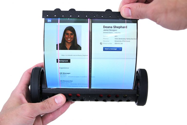 MagicScroll is a flexible, touch-screen tablet that can roll and scroll