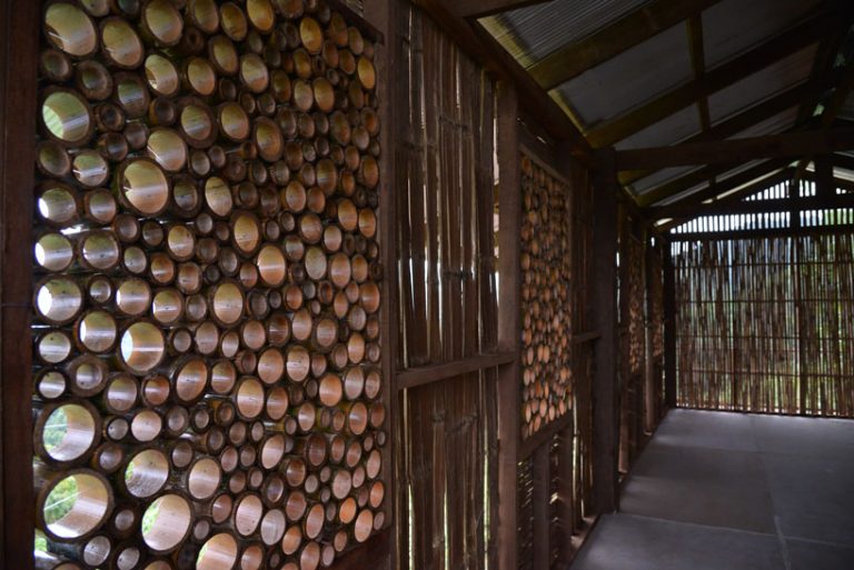 bamboo dormitory in thailand offers education access for remote students