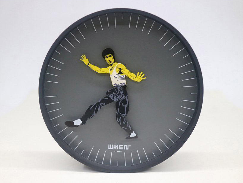 the kung fu clock shows time with a fighter's limbs, by WHENWATCH