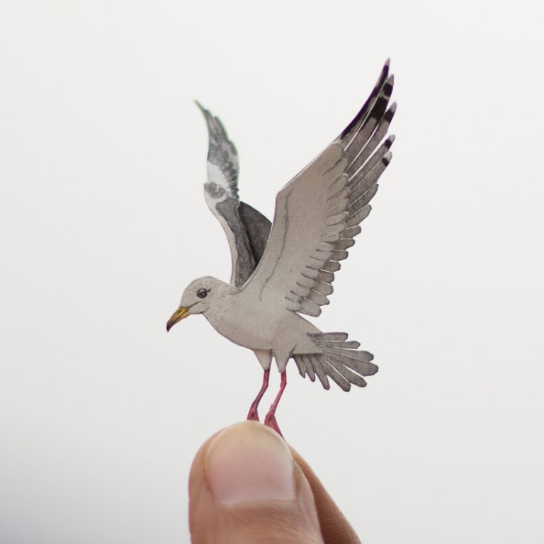 artists embark on 365 day series of intricately paper cut miniature birds