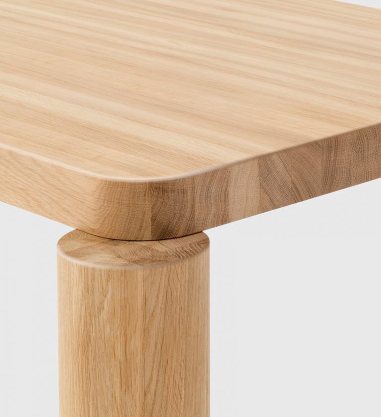 the offset dining table by philippe malouin comes with misaligned legs ...