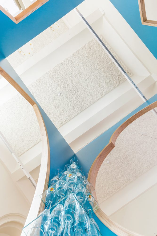 a contemporary gothic bar occupies belgium's largest cathedral