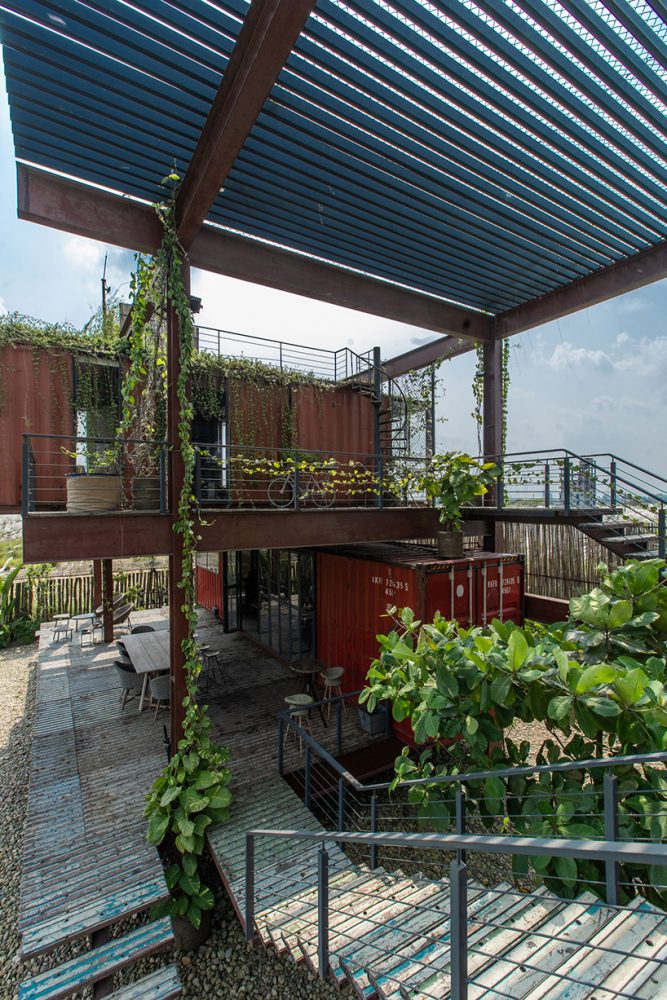river & rain combines recycled shipping containers into three-story ...