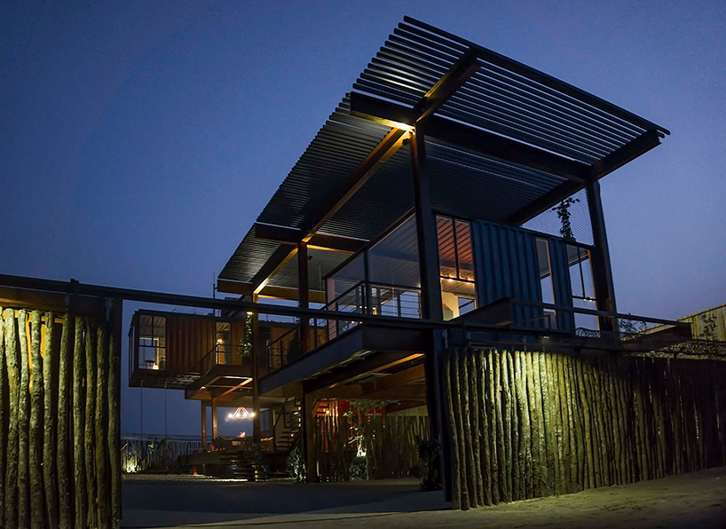 river & rain combines recycled shipping containers into three-story ...