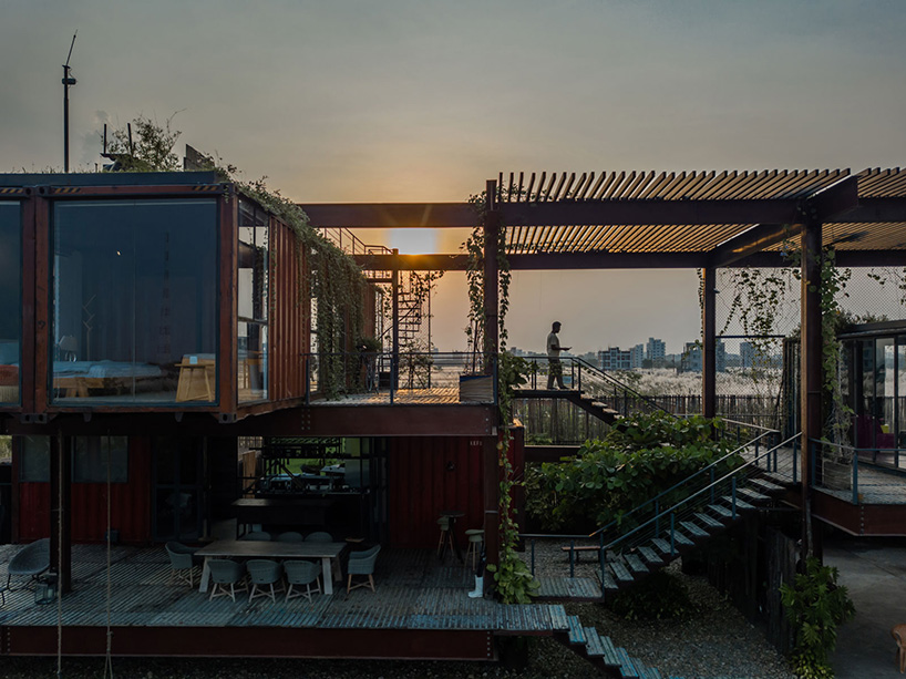 river & rain combines recycled shipping containers into three-story ...