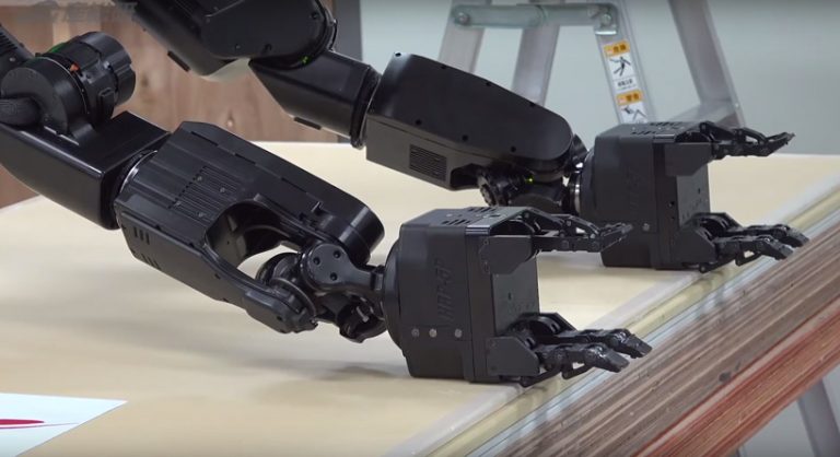 humanoid construction robot HRP-5P is capable of installing walls and handling screwdrivers