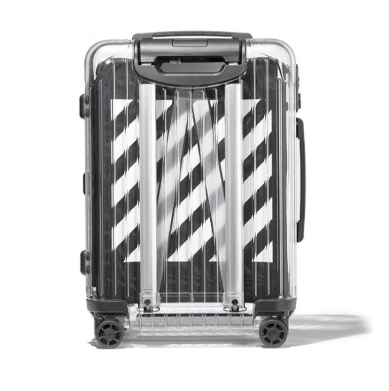 off-white bares your belongings in transparent rimowa luggage collection