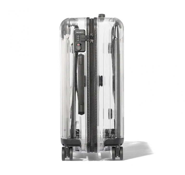 off-white bares your belongings in transparent rimowa luggage collection