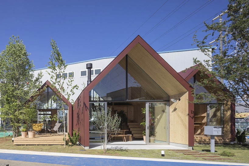 mount fuji architects studio uses CLT wood for prefab housing in japan