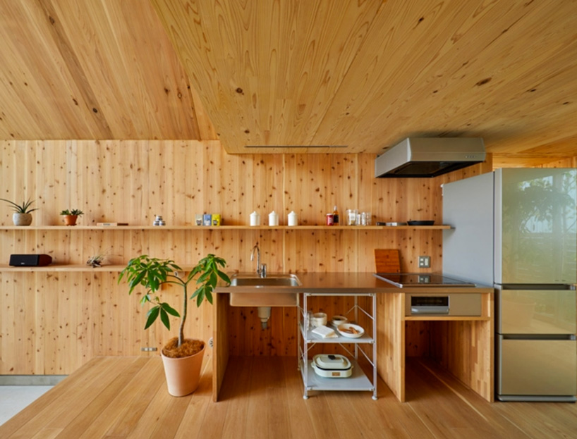 mount fuji architects studio uses CLT wood for prefab housing in japan